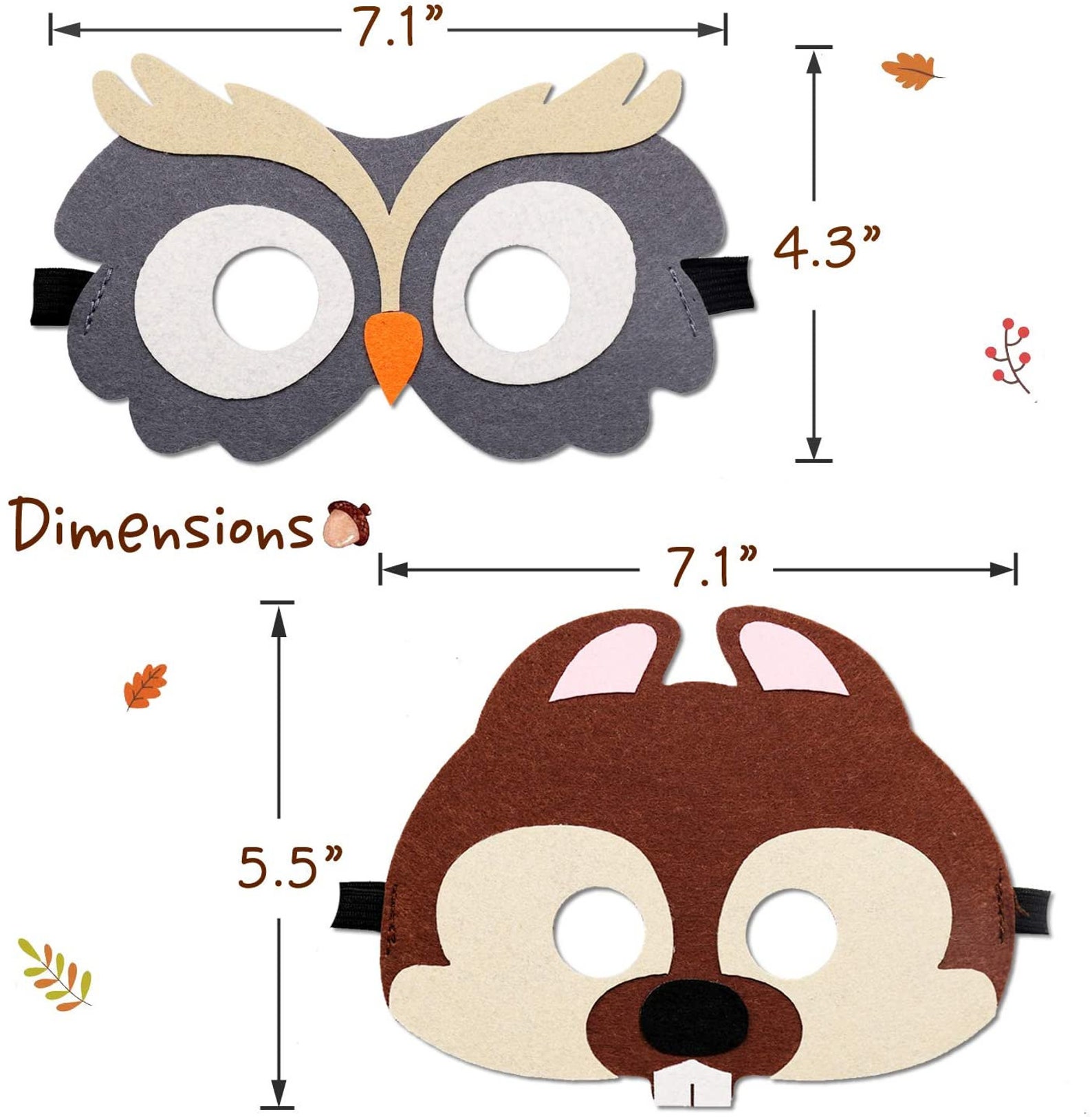 Woodland Animals Felt Masks Pack of 12 Woodland Party Favors - Etsy