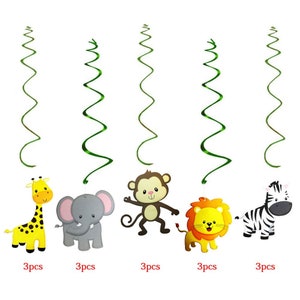Jungle Animals Hanging Swirl Pack of 30, Safari Animals Hanging Swirl ...