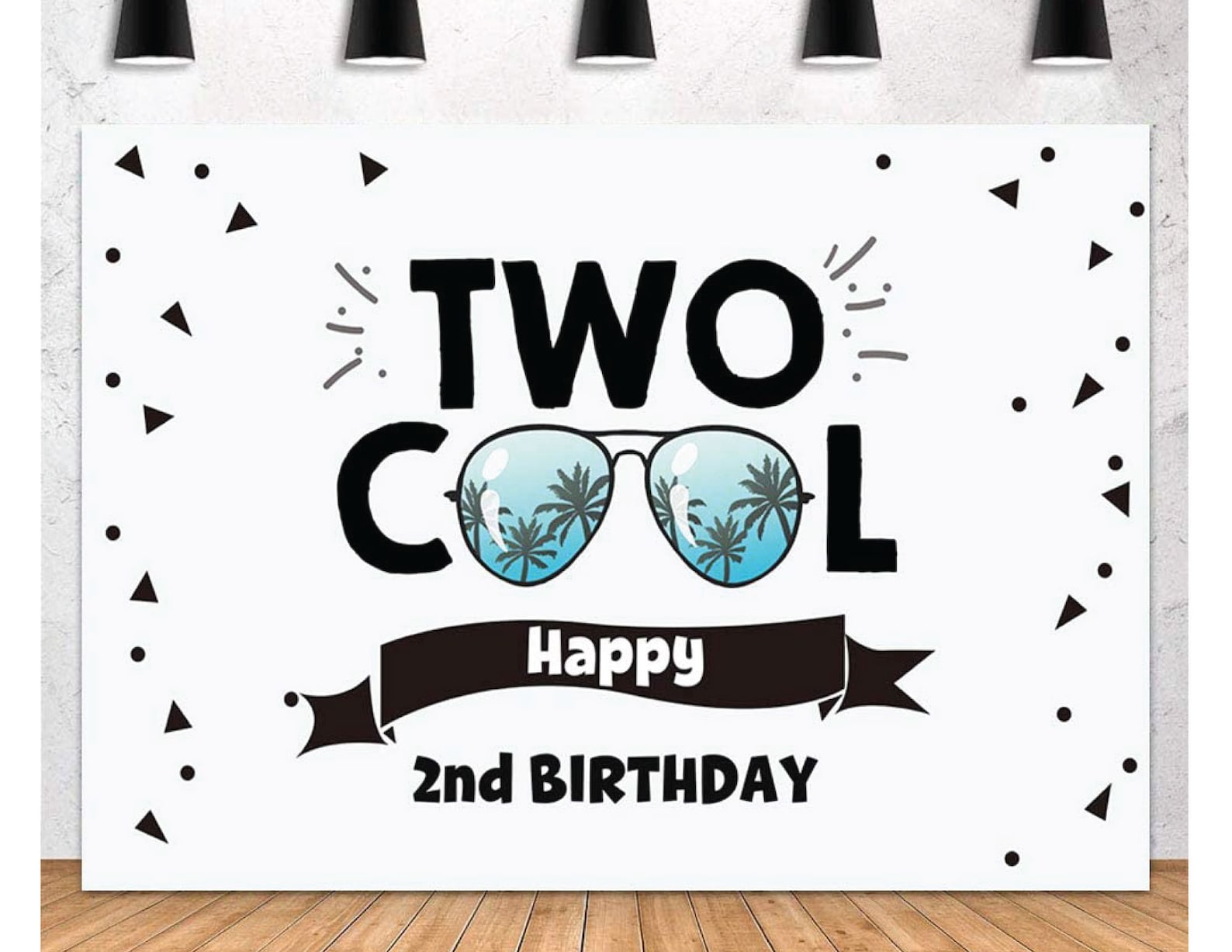 TWO COOL Birthday Backdrop Two Cool Boys 2nd Birthday - Etsy