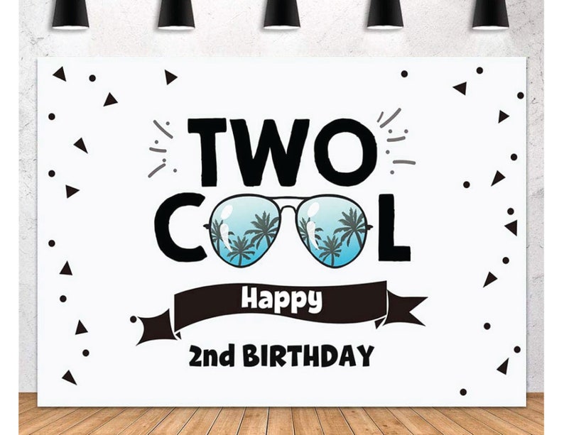 TWO COOL Birthday Backdrop Two Cool Boys 2nd Birthday | Etsy