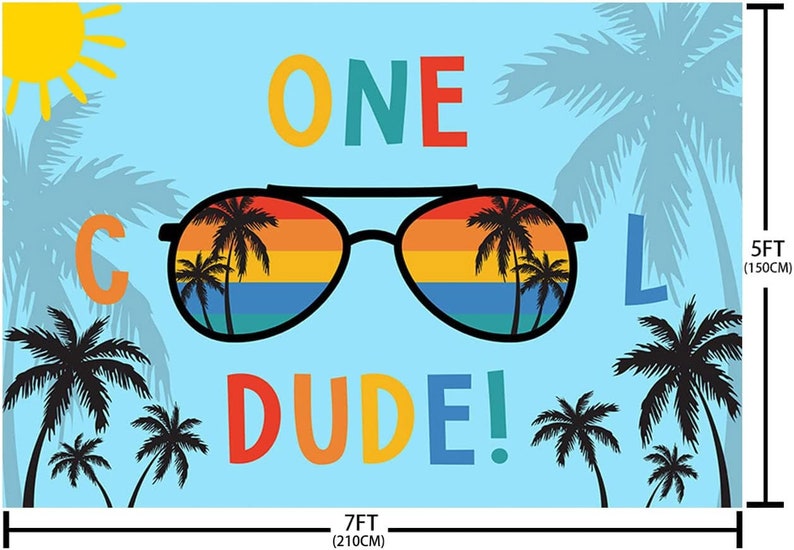 One Cool Dude Birthday Backdrop Cool One Boys 1st Birthday - Etsy