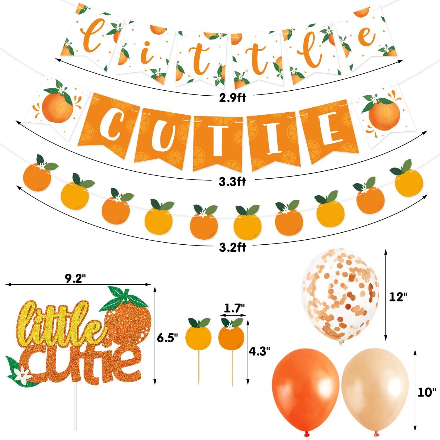Little Cutie Baby Shower Decorations, Little Cutie Banner, Orange Cake ...