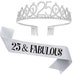 25th Birthday Sash and Tiara for Girls, 25 & Fabulous Birthday Sash ...