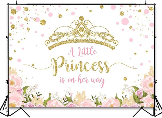 5x3 Ft Background Pink Princess Baby Shower Backdrop - 5x3Ft ...