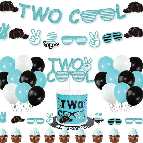 TWO COOL Birthday Decoration Two Cool Boys 2nd Birthday Decor - Etsy