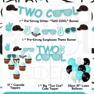 TWO COOL Birthday Decoration, Two Cool Boys 2nd Birthday Decor Kit, Two ...