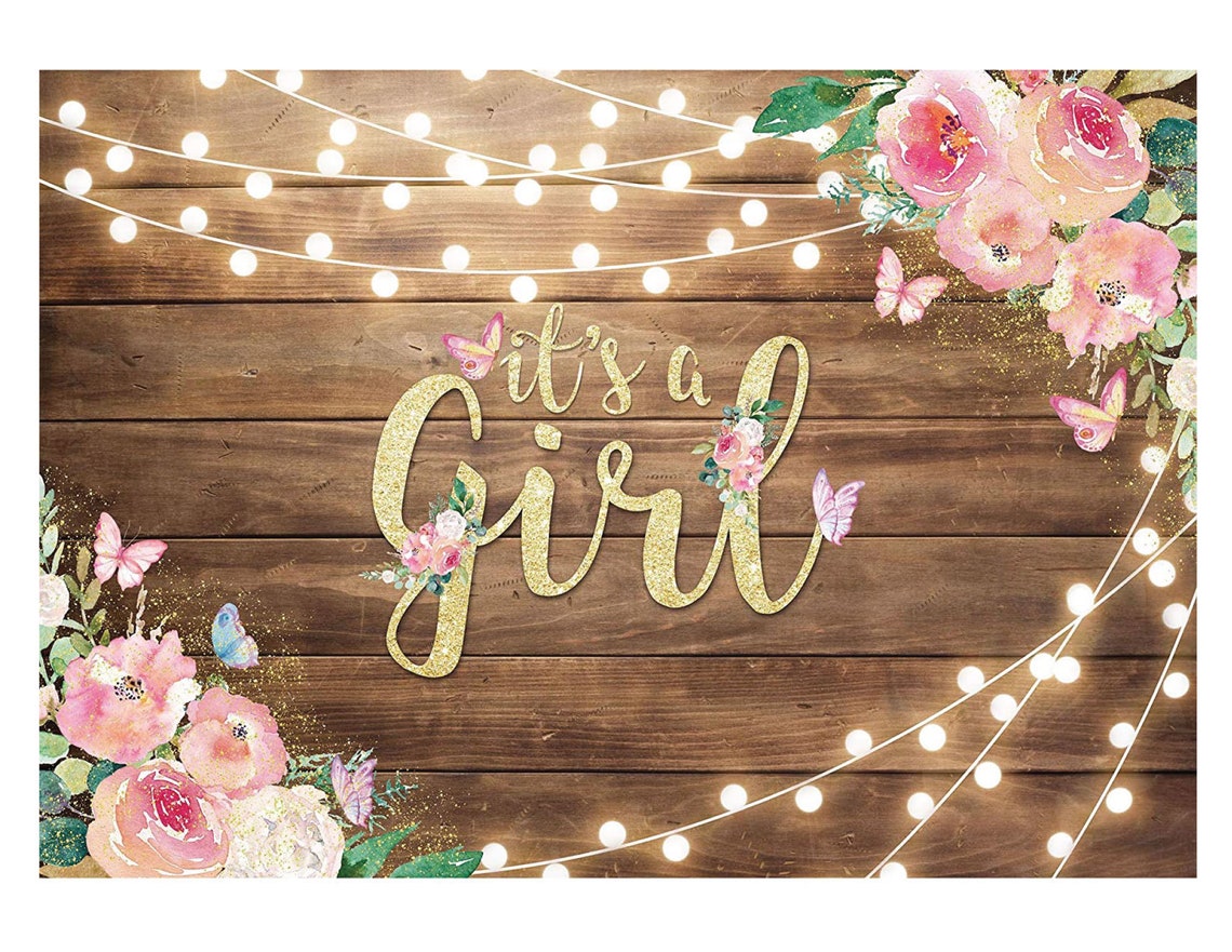 It's a Girl Backdrop Girl Baby Shower Vinyl Photo | Etsy