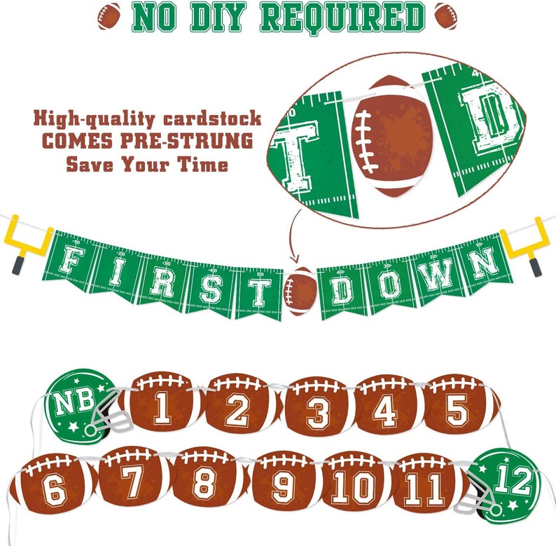 Football 1st Birthday Monthly Photo Banner Football Theme | Etsy