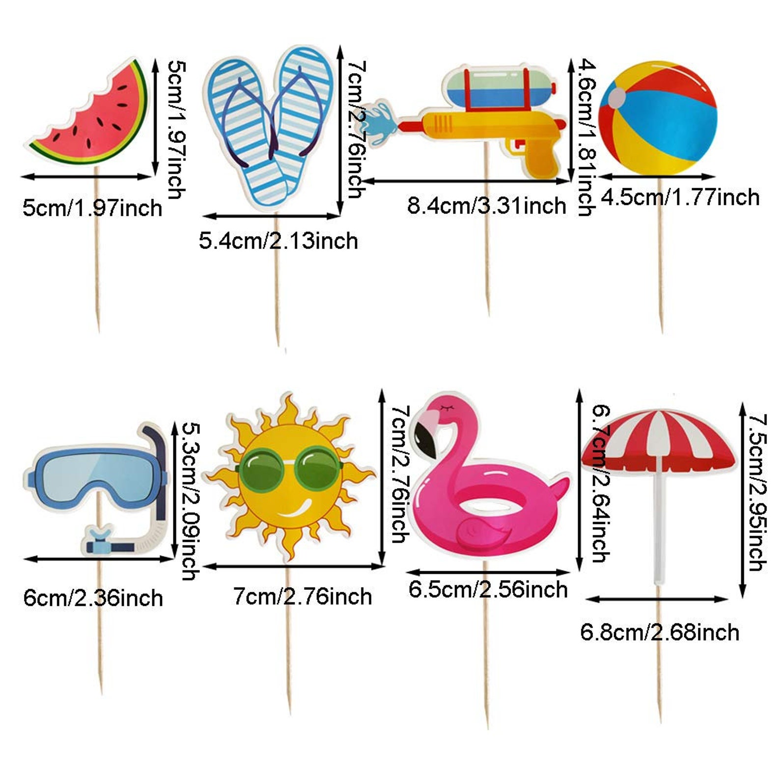 Pool Party Cupcake Toppers 32pcs Summer Beach Pool Party - Etsy