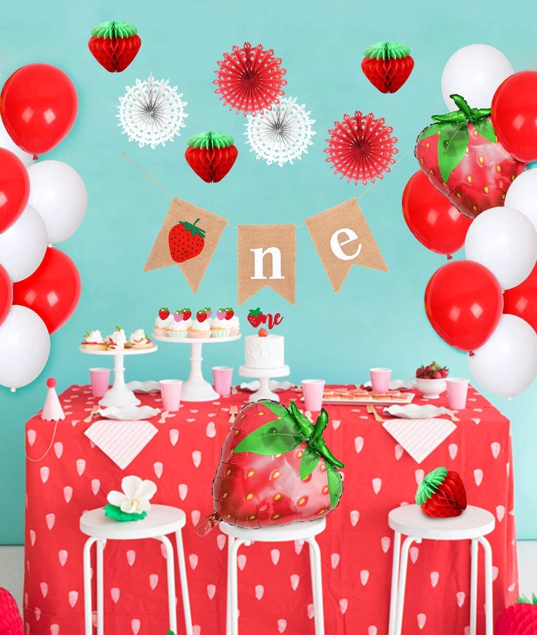 Strawberry 1st Birthday Decorations Strawberry Party | Etsy