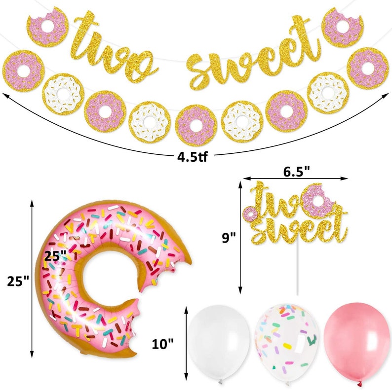 Donut Two Sweet Birthday Party Decoration Girl's Donut - Etsy