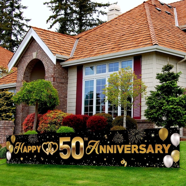 Photo Banner Happy 50th Anniversary Banner - Etsy