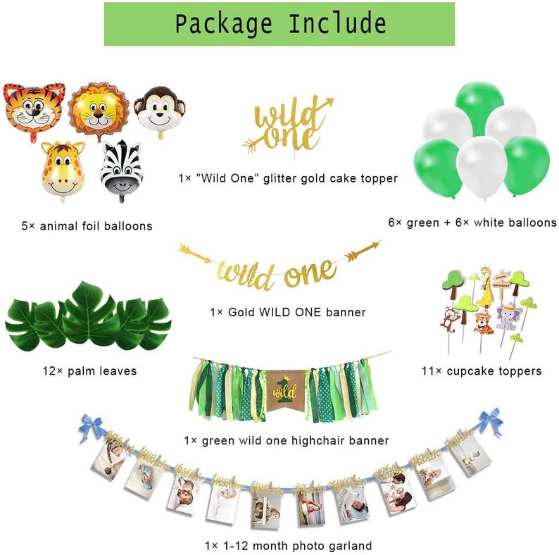 Wild One Birthday Decoration Safari Baby First Birthday Decor - Etsy