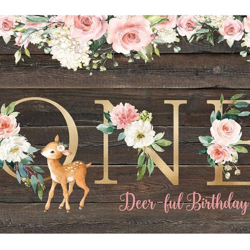 One Deer-ful Backdrop Sweet Deer 1st Birthday Banner - Etsy