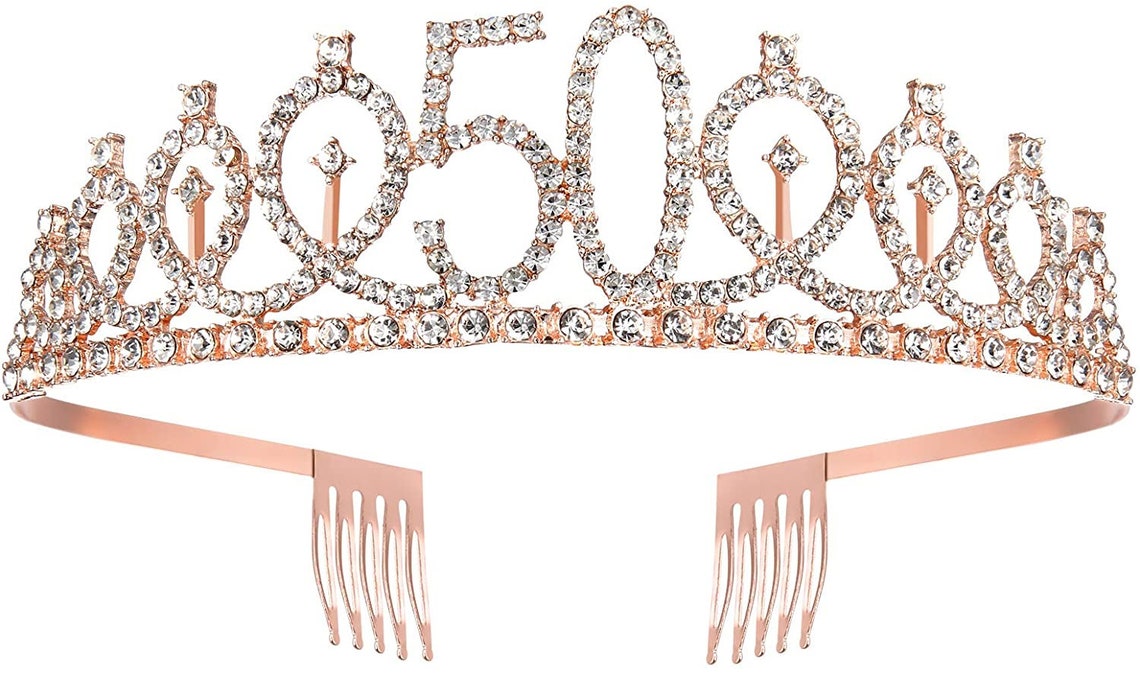 50th Birthday Sash and Tiara for Women, 50 & Fabulous Birthday Sash ...