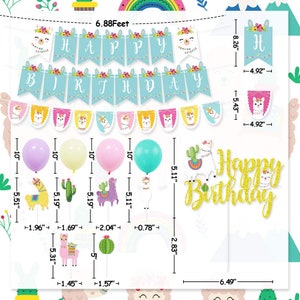 Llama Birthday Decorations, Llama Birthday Decor Kit, Girl's Llama ...