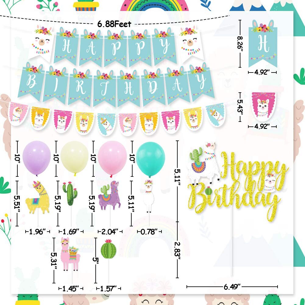 Llama Birthday Decorations Llama Birthday Decor Kit - Etsy