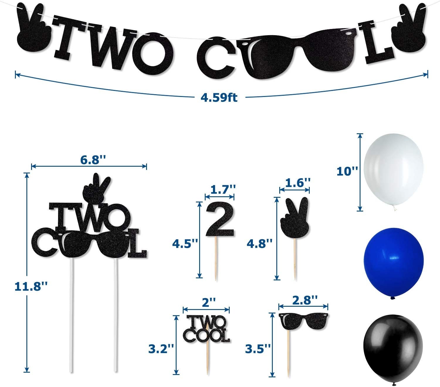 TWO COOL Birthday Decoration Two Cool Boys 2nd Birthday Decor | Etsy