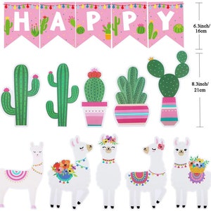 Llama Birthday Banner, Llama Party Decoration Supplies for Mexican ...