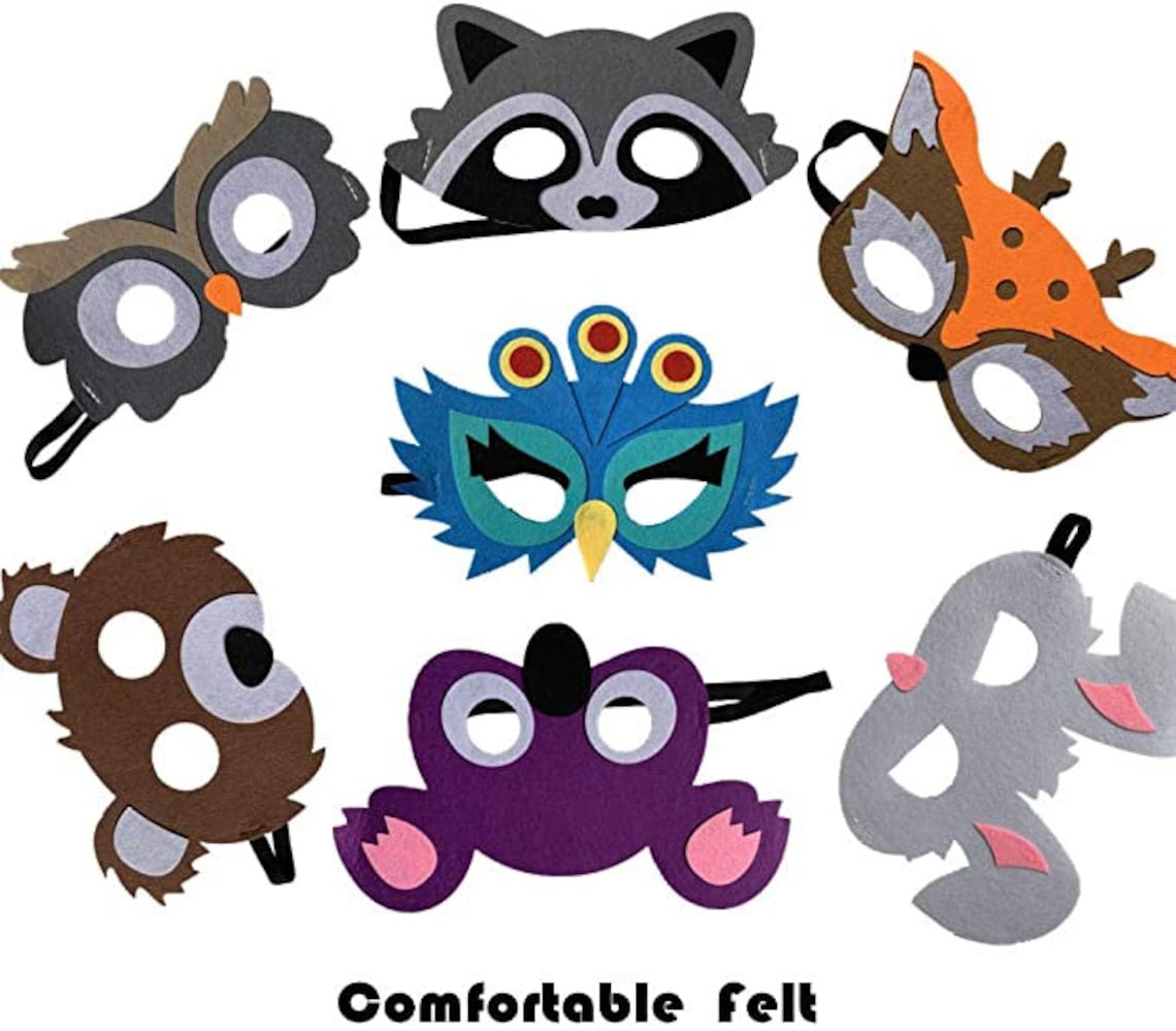 Woodland Animals Felt Masks Pack of 12 Woodland Party Favors - Etsy