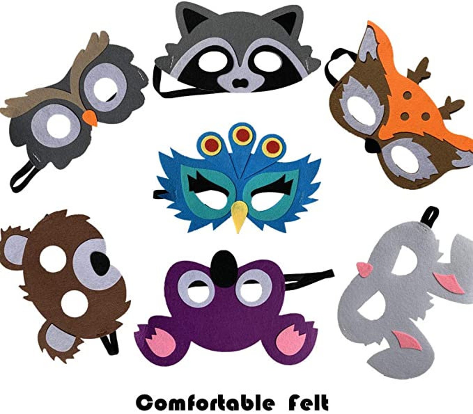 Woodland Animals Felt Masks Pack of 12 Woodland Party Favors - Etsy