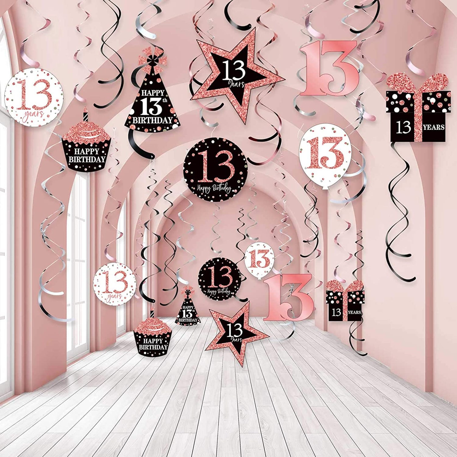 13th Birthday Hanging Swirl Decorations 13th Birthday Party - Etsy