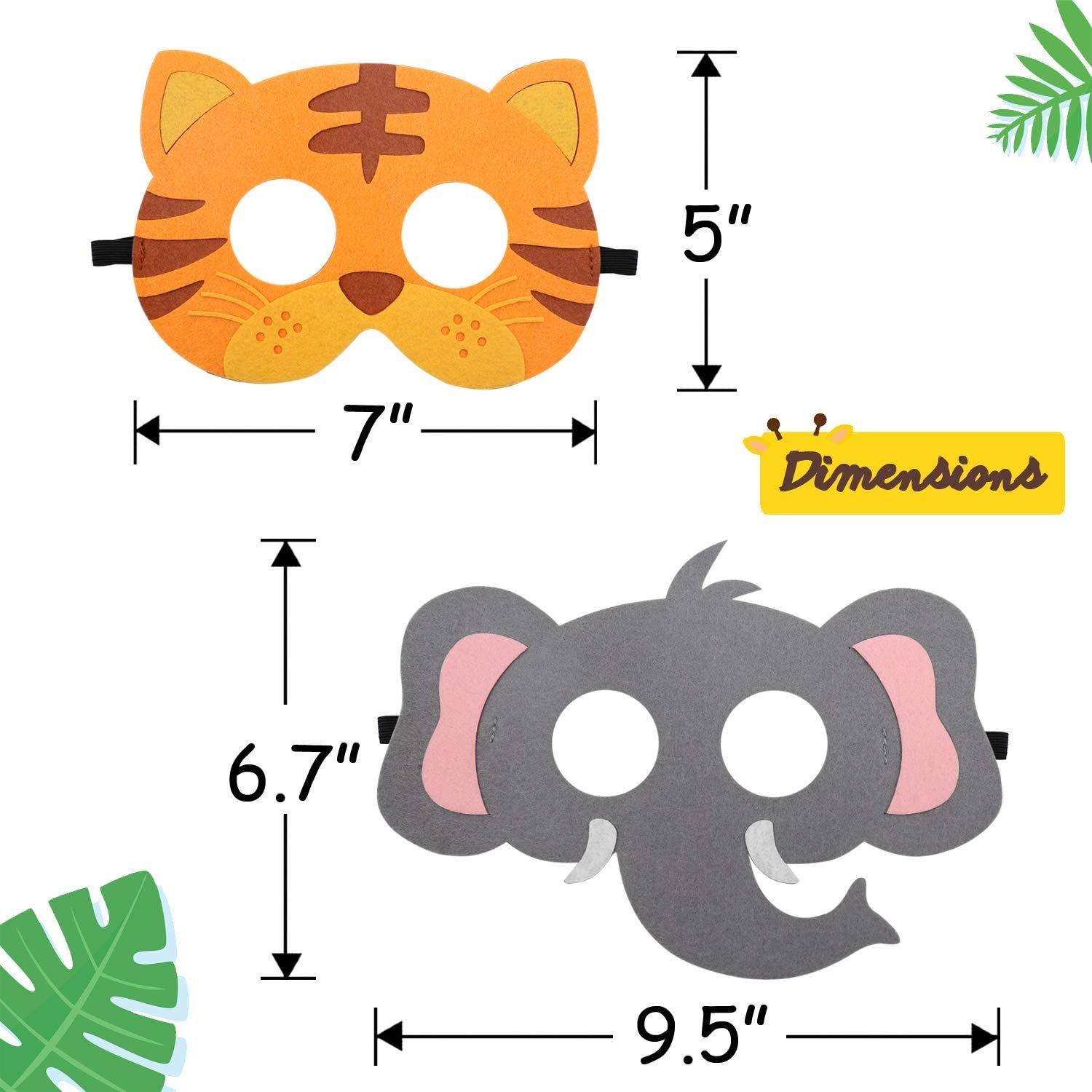 Safari Jungle Animal Felt Masks Pack of 12 Woodland Party - Etsy