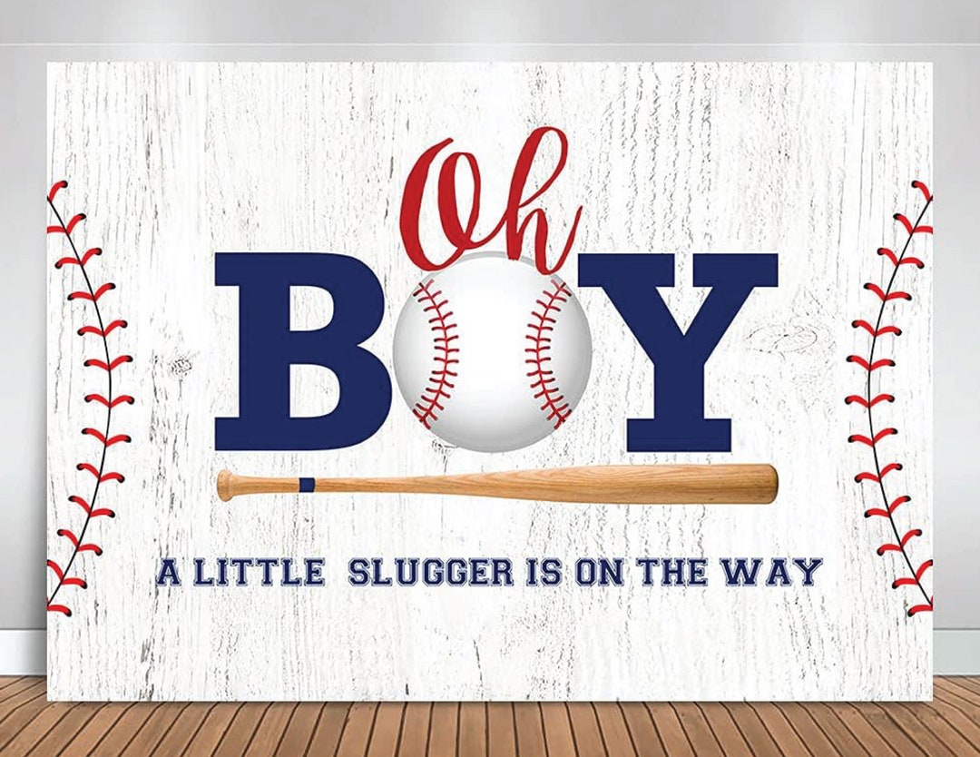 Baseball Baby Shower Backdrop, Baseball Oh Boy Banner 7x5ft Vinyl Photo Background Baseball A ...