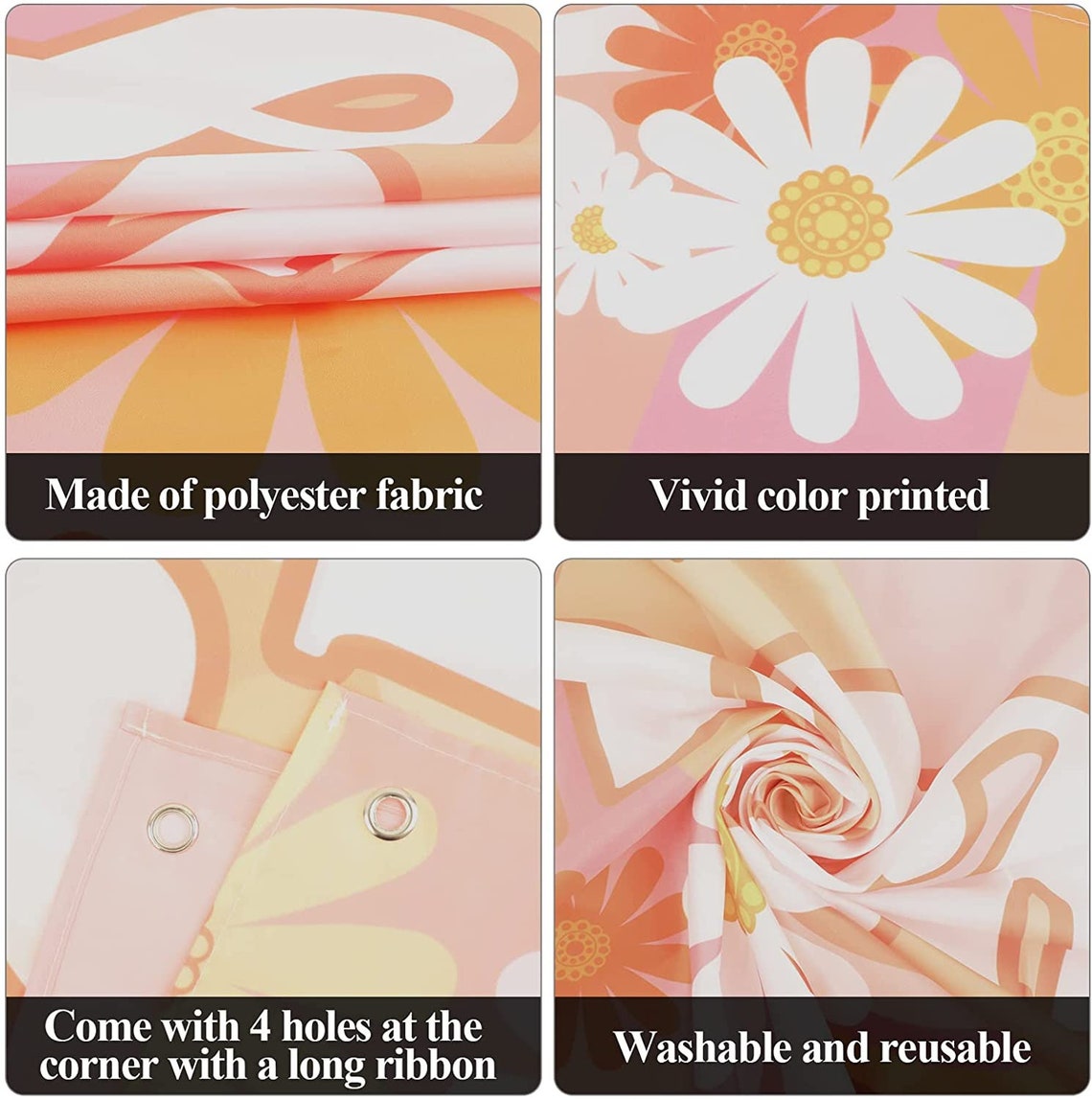 Two Groovy Birthday Backdrop for Hippie Boho Party Decorations - Etsy