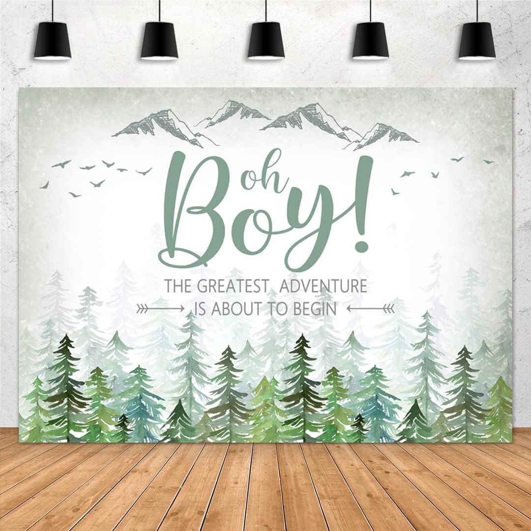 Adventure Awaits Baby Shower Backdrop, Oh Boy Let the Adventure Begin ...