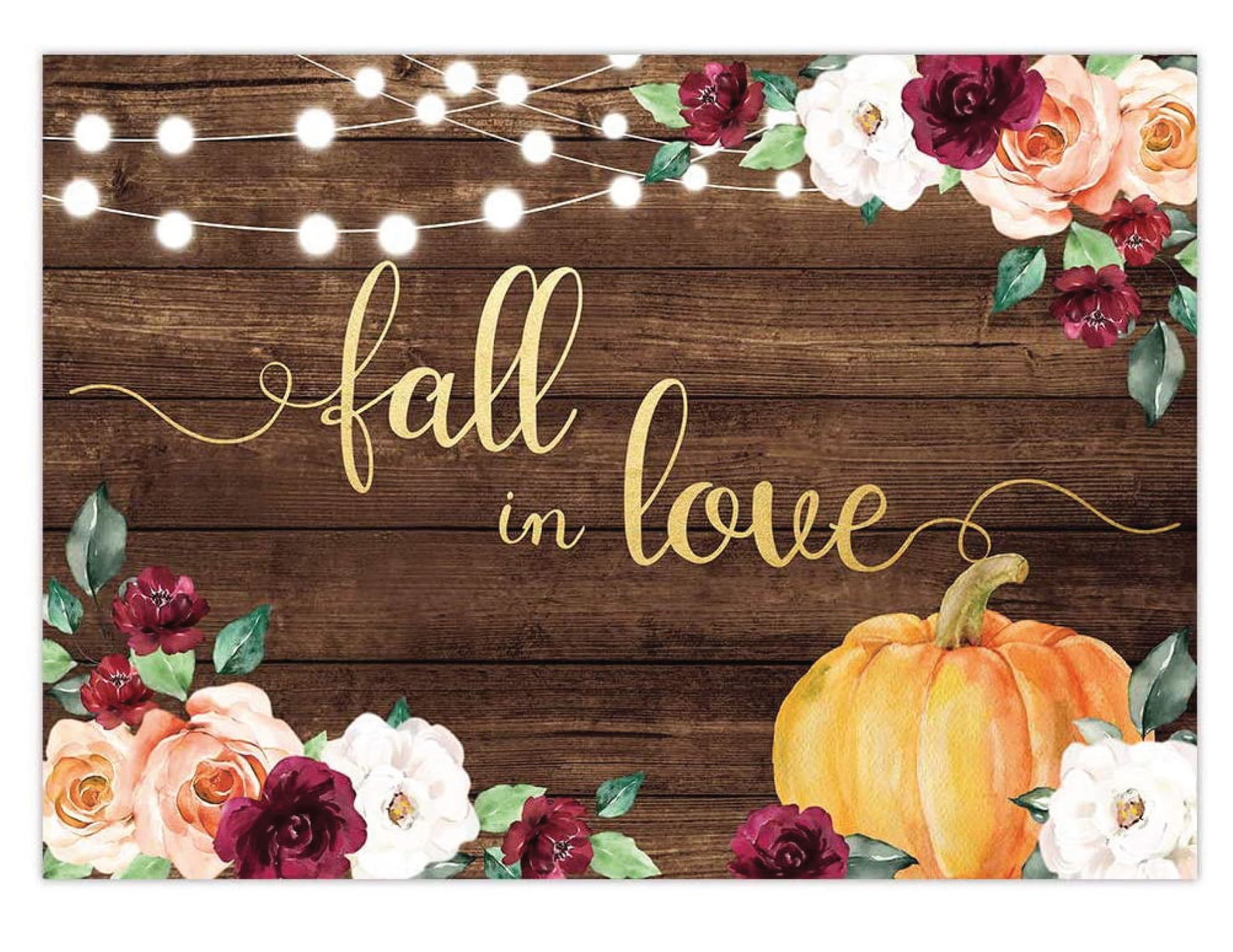 Fall in Love Backdrop Autumn Maple Leaves Background for Fall - Etsy