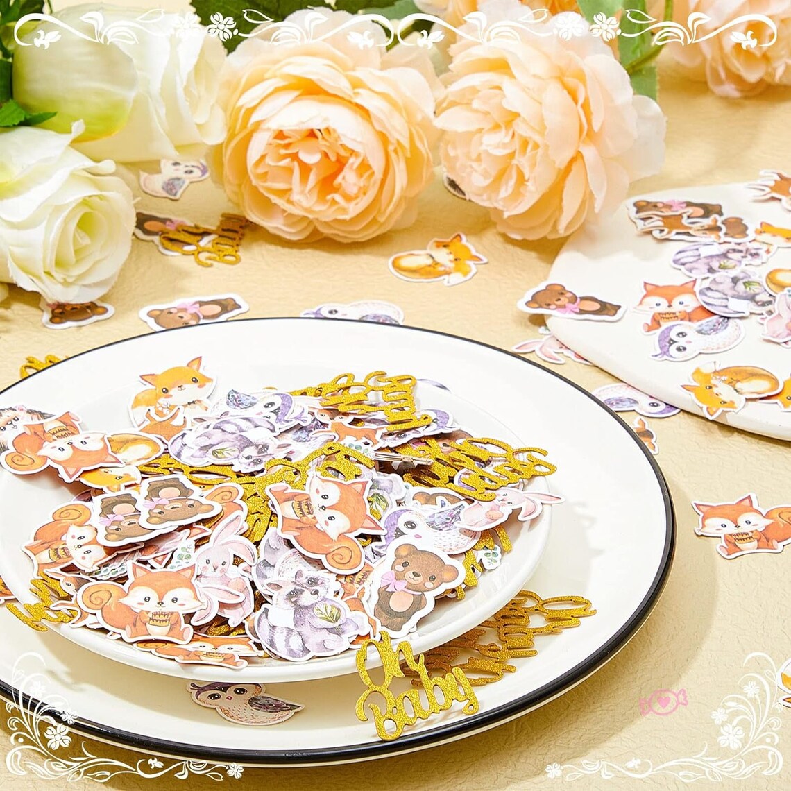 Woodland Animals Confetti, Woodland Animals Baby Shower Table ...