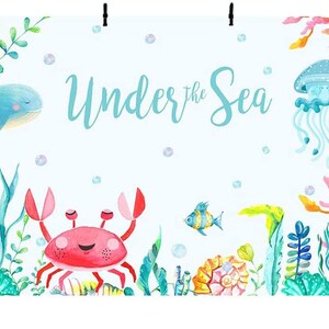 Under the Sea Backdrop, Under the Sea Birthday Banner, Under the Sea ...