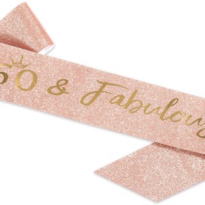 60th Birthday Sash and Tiara for Women, 60 & Fabulous Birthday Sash ...