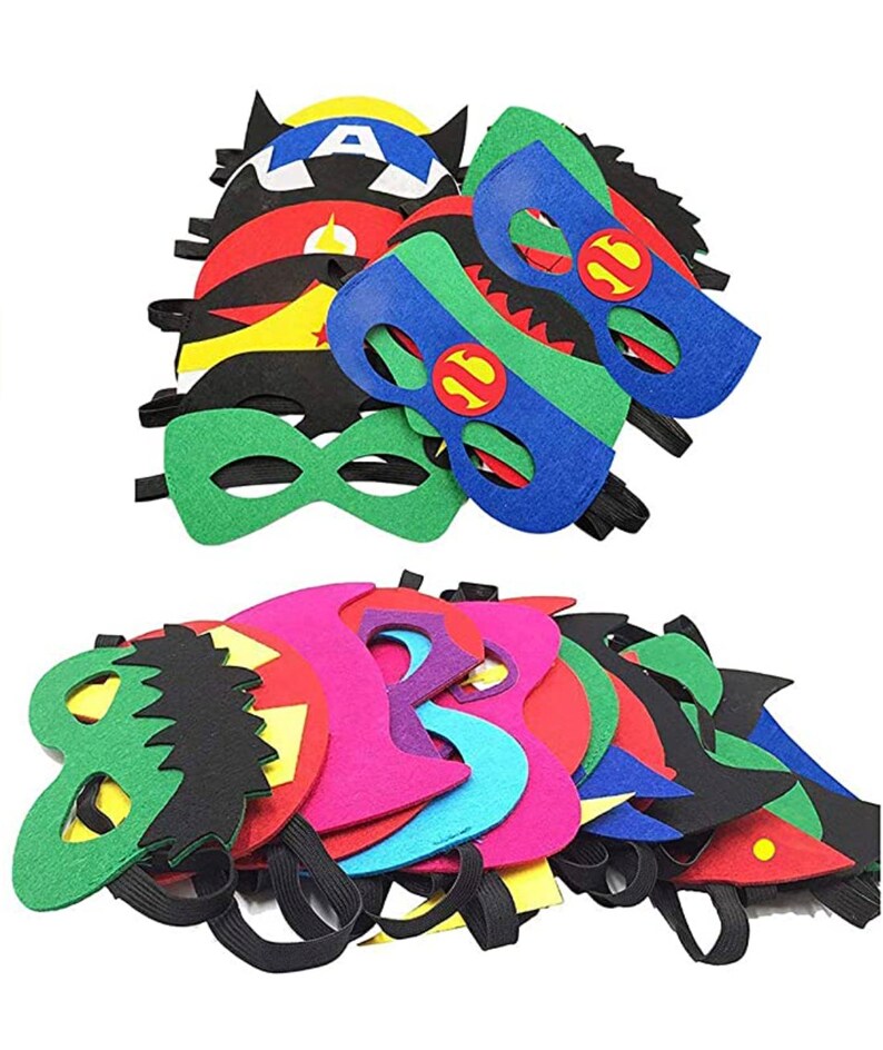 Superhero Masks Pack of 35 Superhero Party Favors Superhero | Etsy