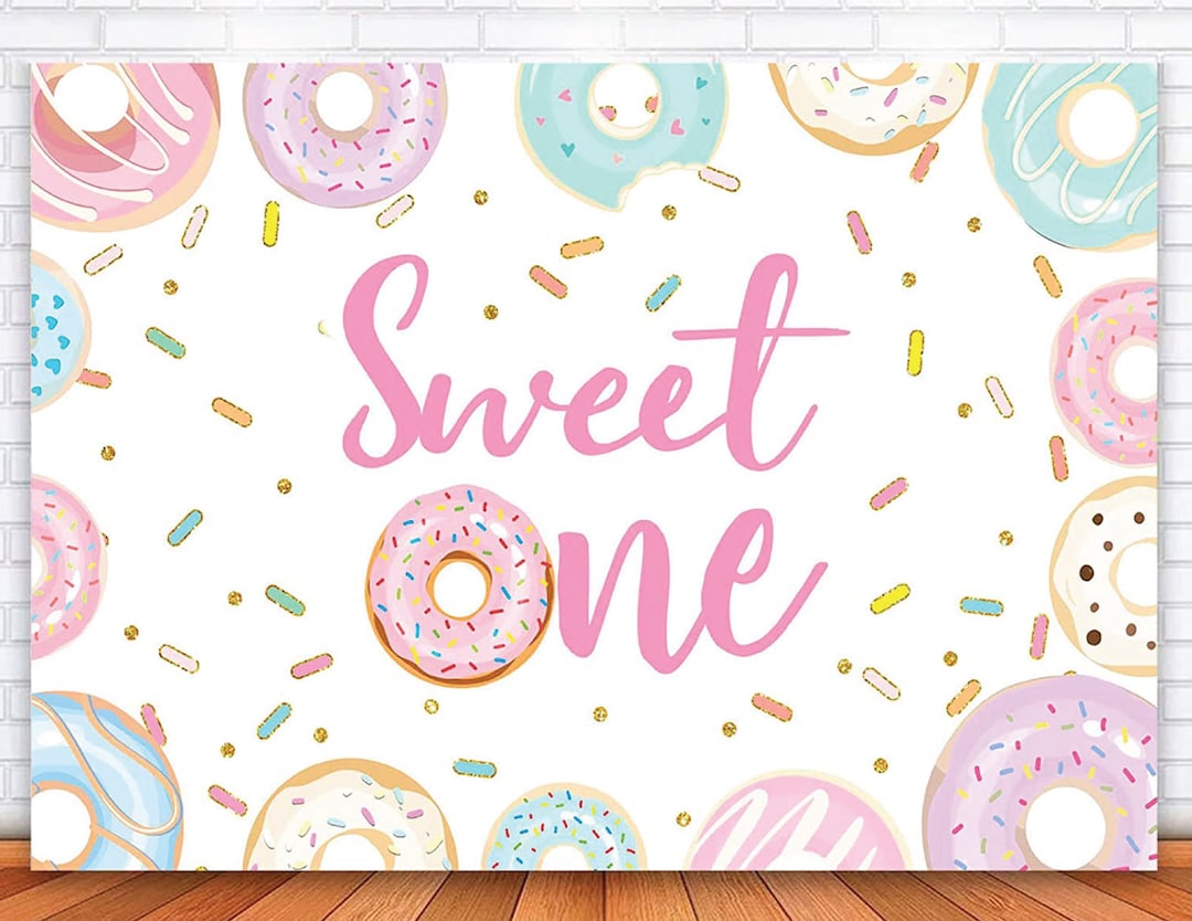 Donut Backdrop, Donut Sweet One Backdrop Banner, Donut Party, Girl's ...