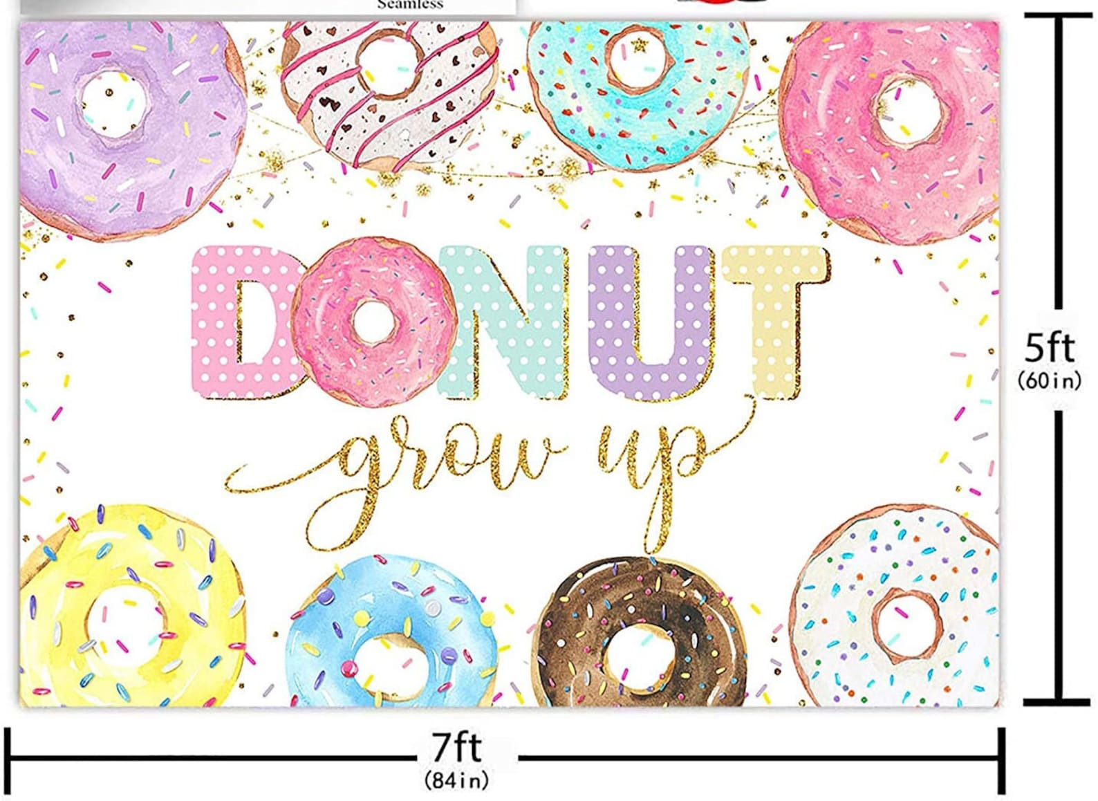 Donut Grow up Backdrop Donut Grow up Party Backdrop Banner - Etsy