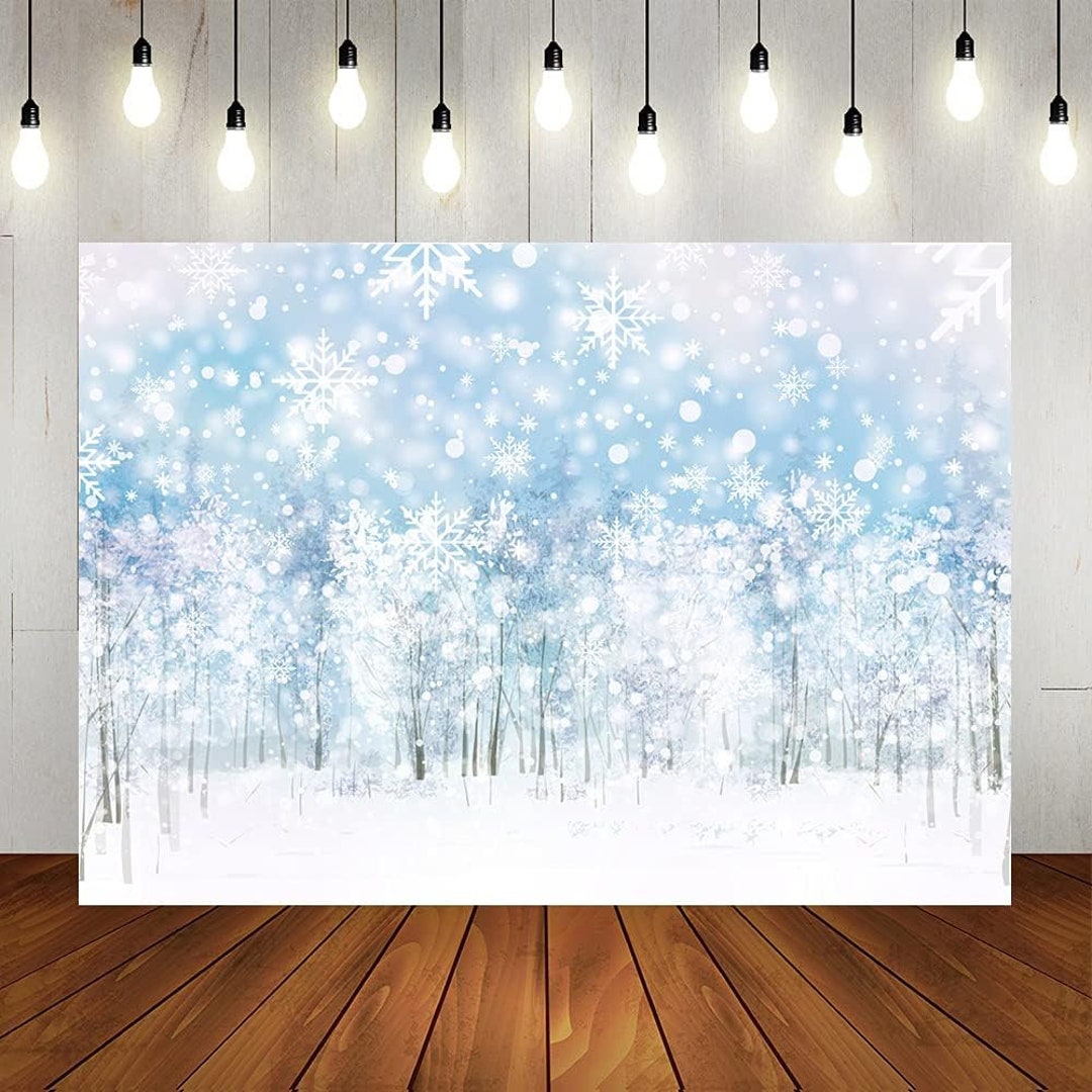 Winter Wonderland Backdrop, Christmas Forest Pine Tree Landscapes ...