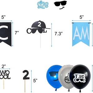 TWO COOL Birthday Decoration Two Cool Boys 2nd Birthday Decor - Etsy
