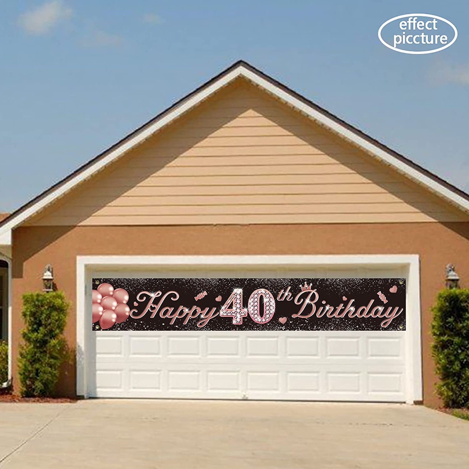 Large 40th Birthday Banner Backdrop Decorations for Women Rose - Etsy