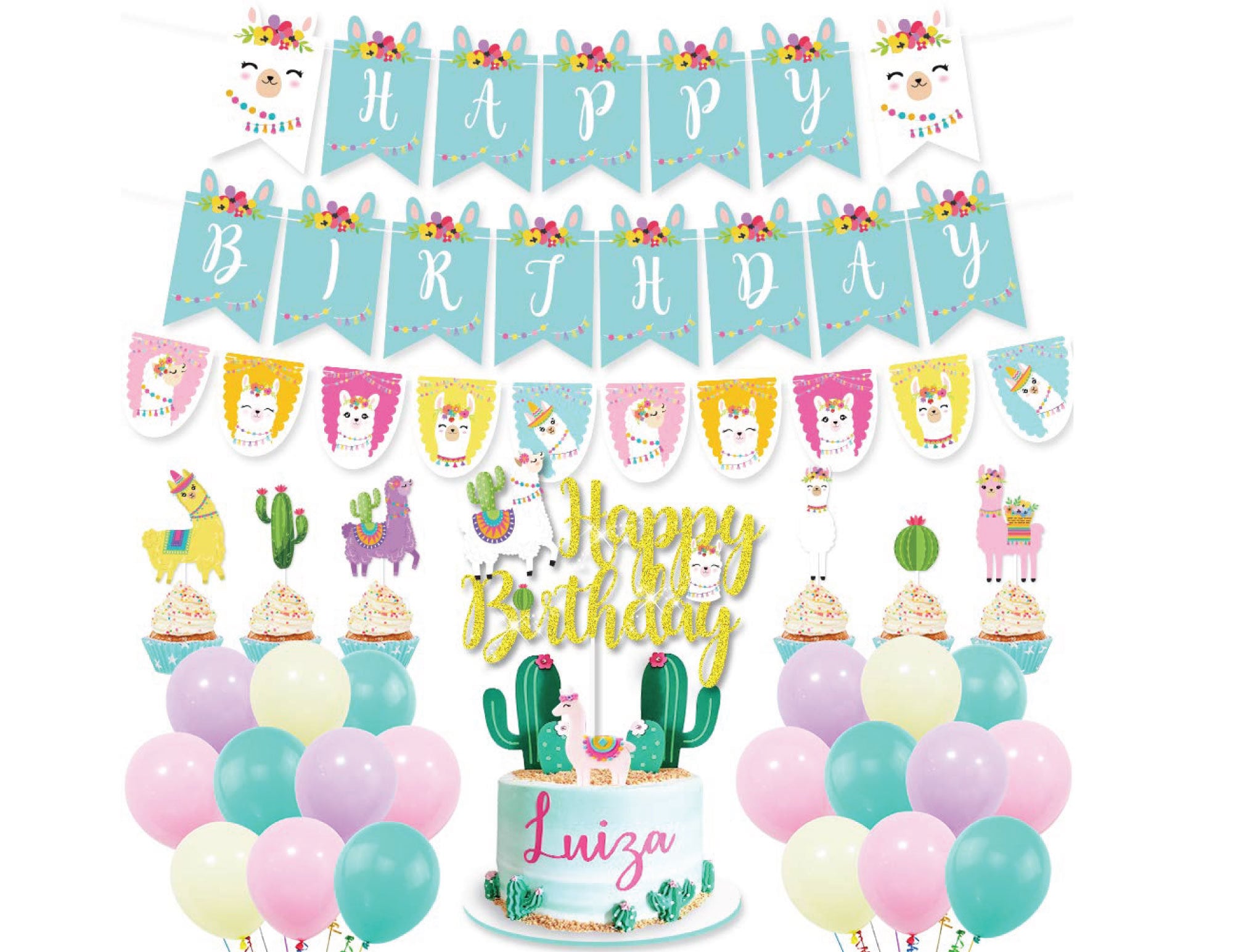 Llama Birthday Decorations Llama Birthday Decor Kit - Etsy