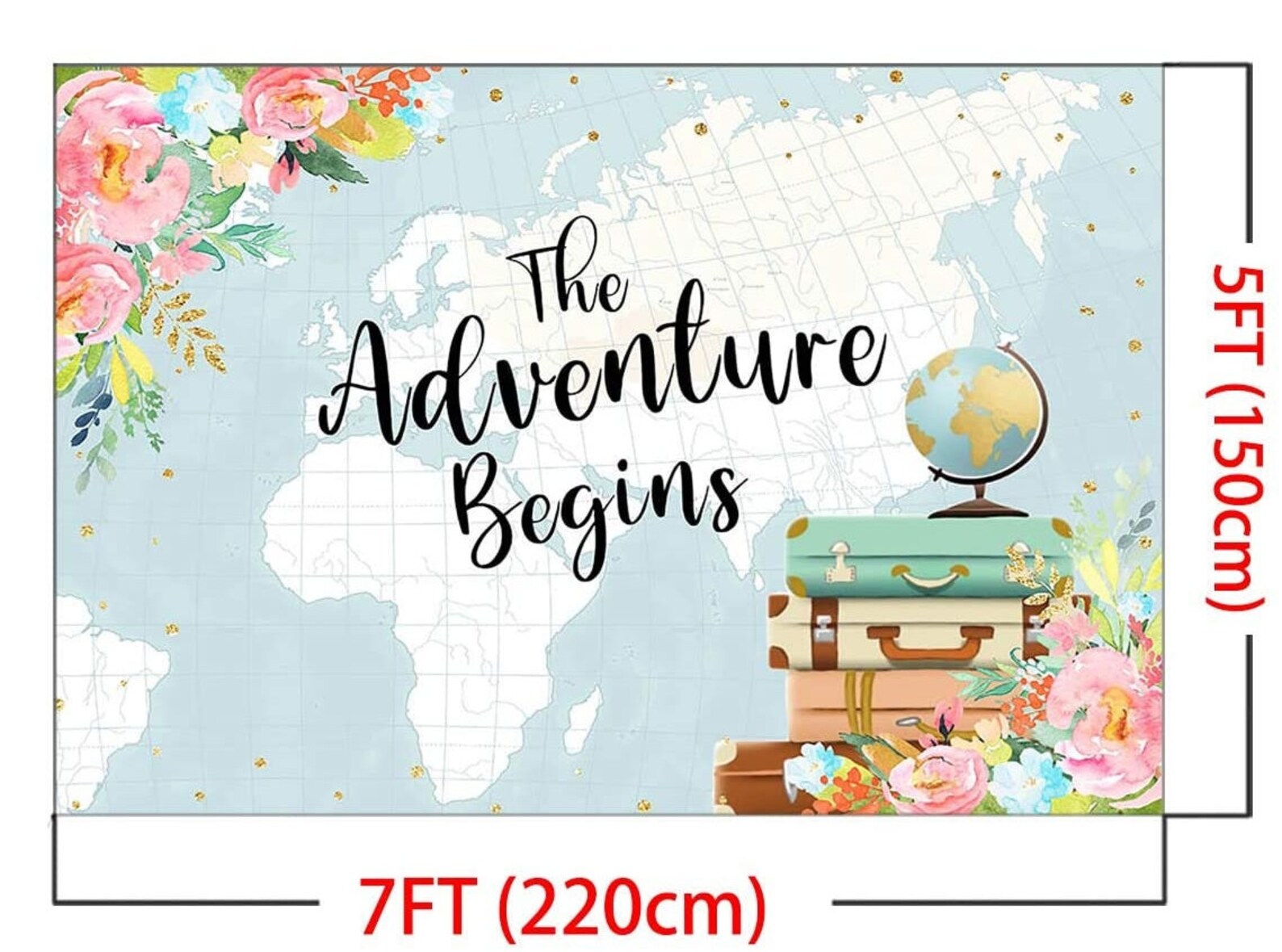 Adventure Awaits Backdrop Banner Global Travel Adventure - Etsy