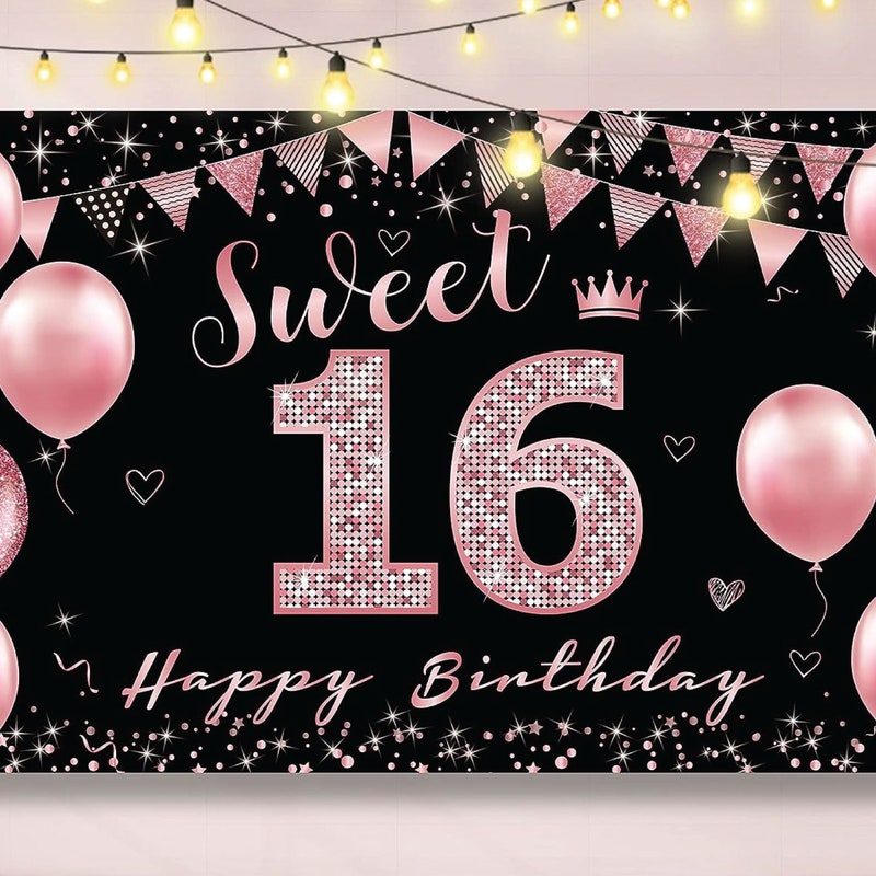 Pink Sweet 16 Decorations - Etsy