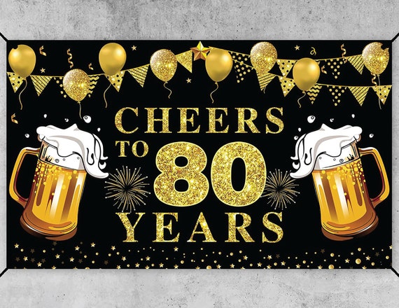 80th Birthday Banner Backdrop Cheers to 80 Years Photo | Etsy