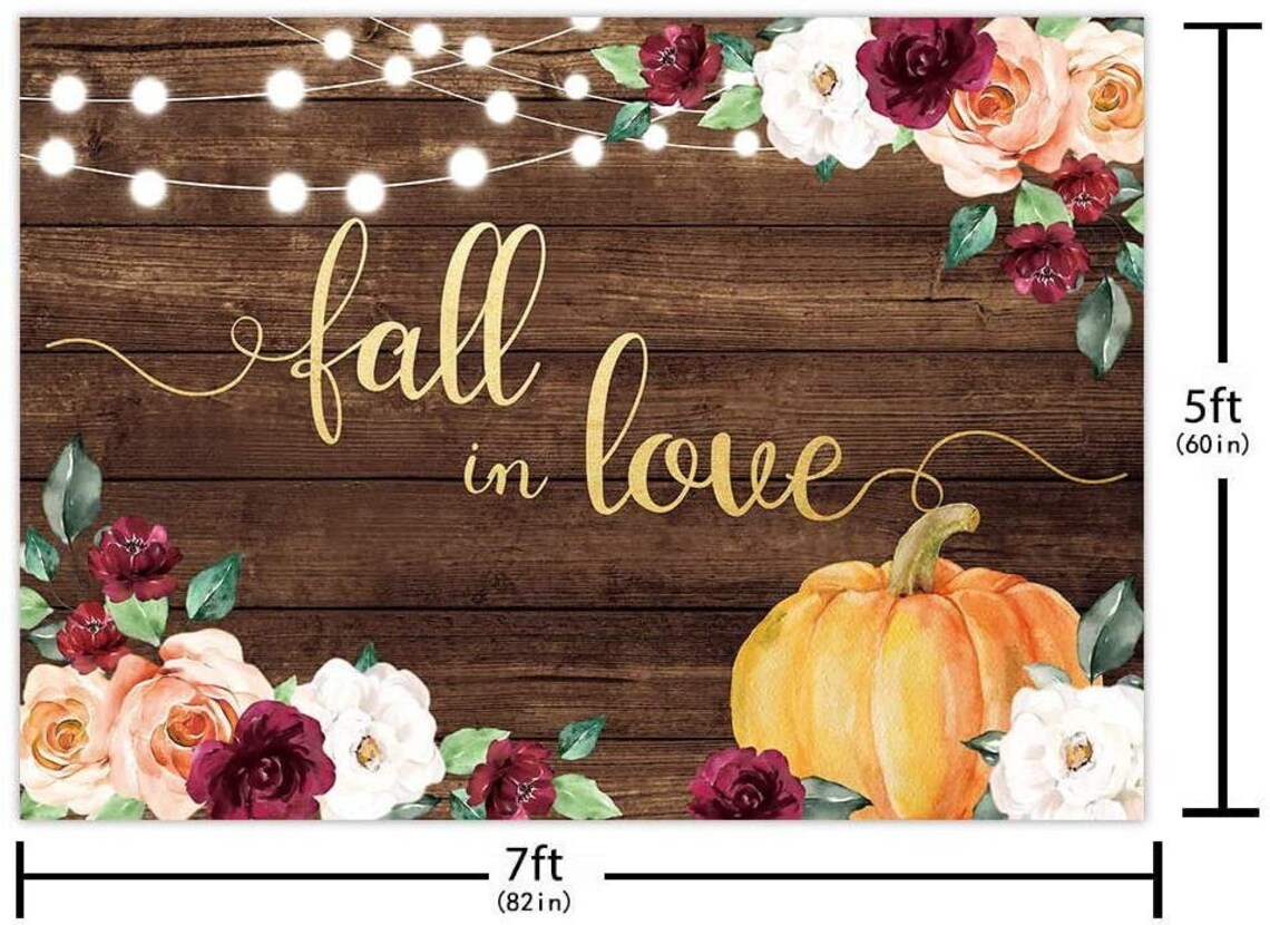 Fall in Love Backdrop Autumn Maple Leaves Background for Fall - Etsy
