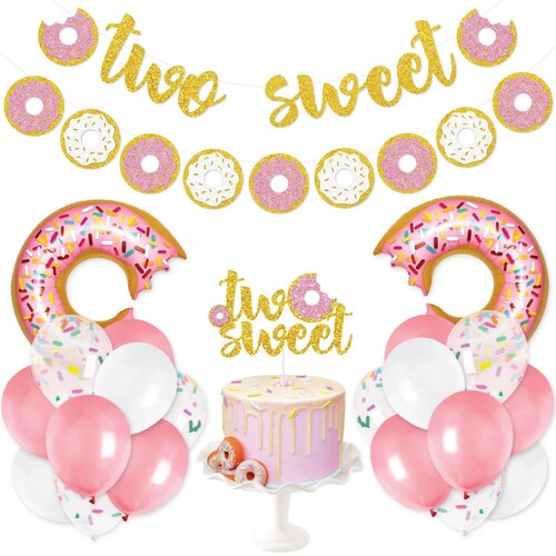 Donut Two Sweet Birthday Party Decoration Girl's Donut - Etsy