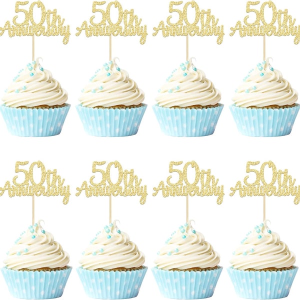 50th Anniversary Cupcake Toppers - Etsy