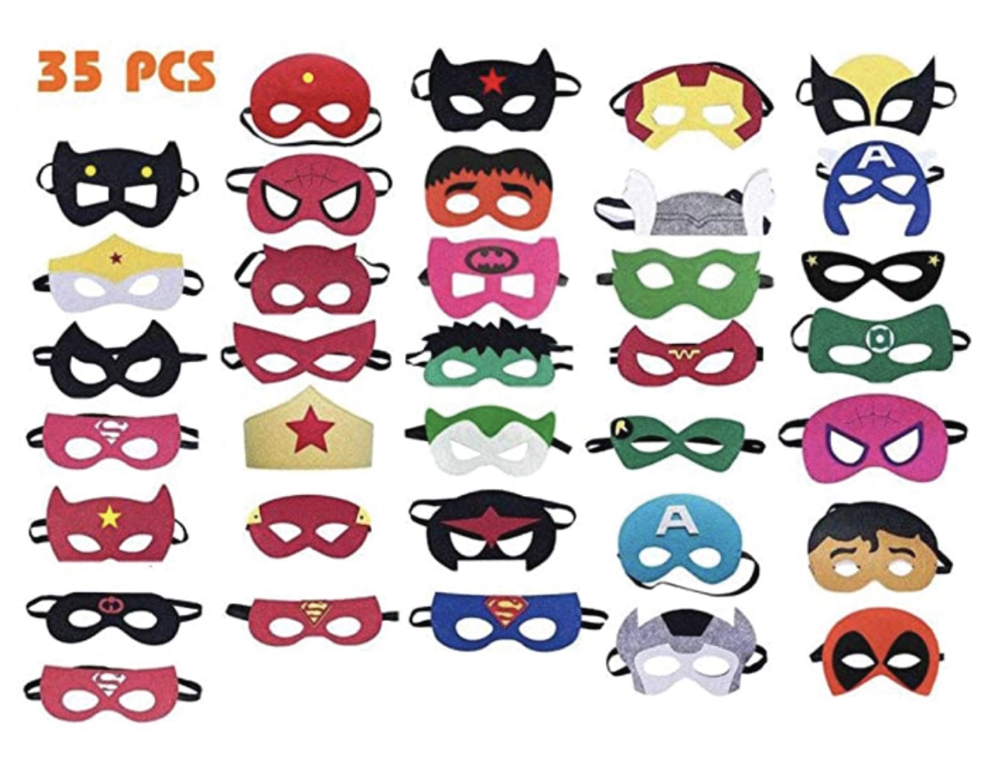 Superhero Masks Pack of 35 Superhero Party Favors Superhero - Etsy