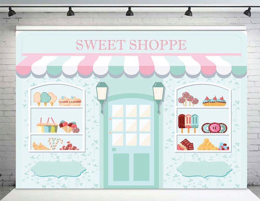 Ice Cream Birthday Backdrop, Ice Cream Shop Vinyl Photo Background ...