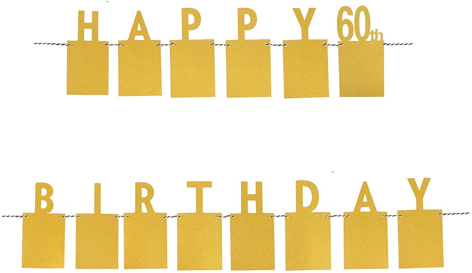 60th Birthday Photo Banner 60th Birthday Banner Gold Glitter - Etsy